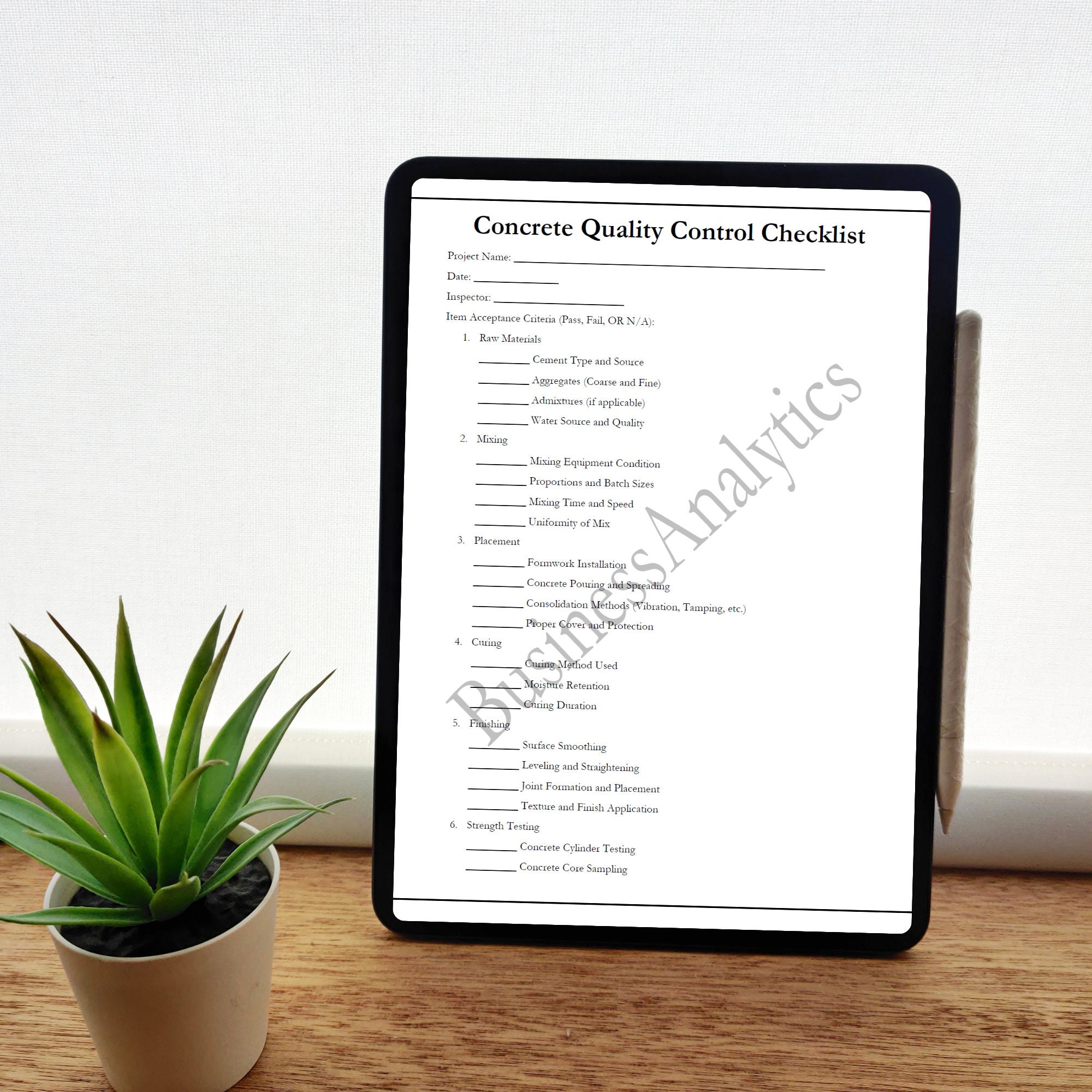 Concrete Quality Control Checklist | Inspection and Compliance Form ...