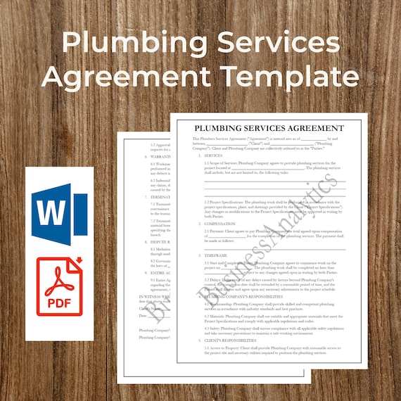 Plumbing Service Agreement Template