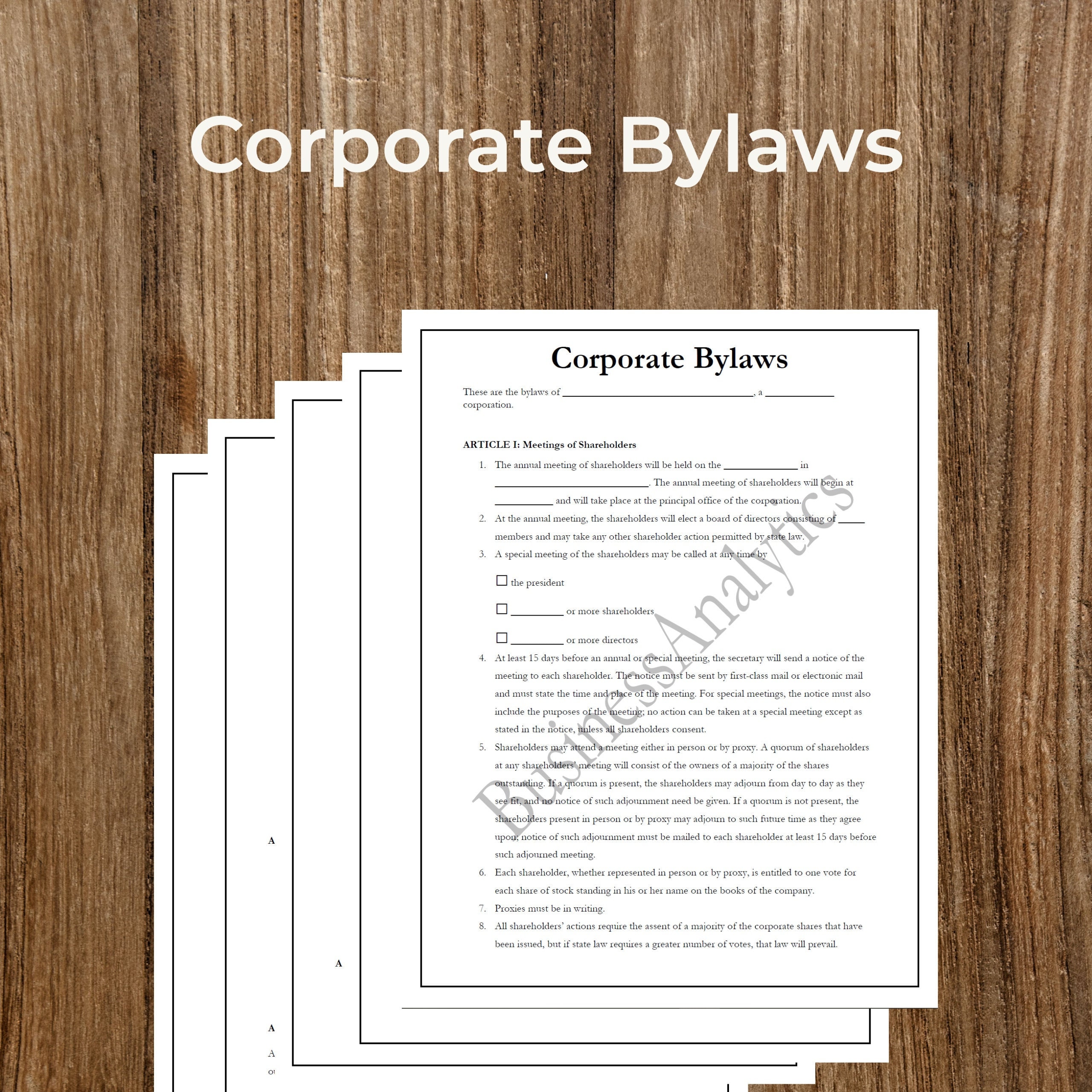 Corporate Bylaws | Template Form | Business Guide | Business Forms ...