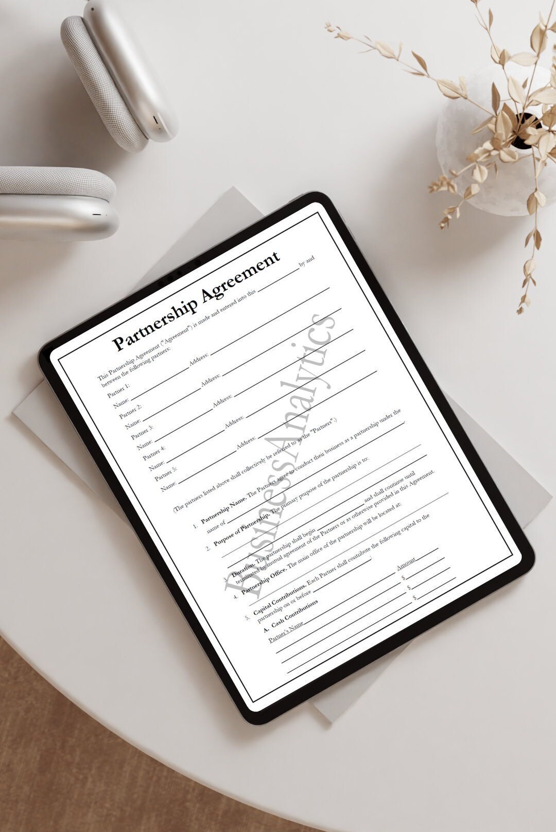 Partnership Agreement | PDF | Form Fillable | Printer Friendly ...