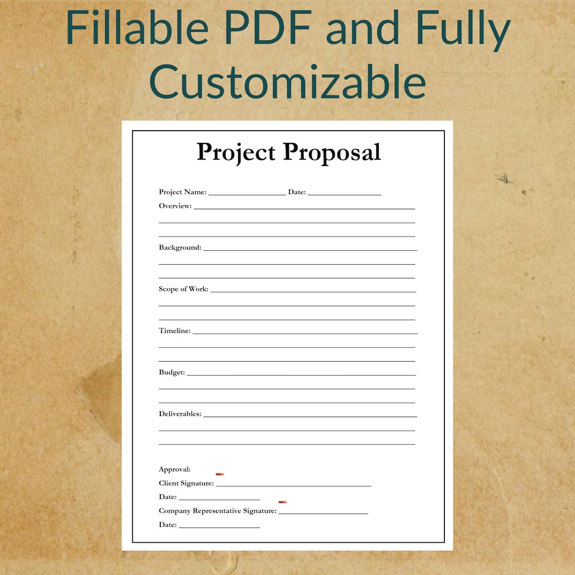 Project Proposal Form - Fillable PDF Template for Consultants and ...