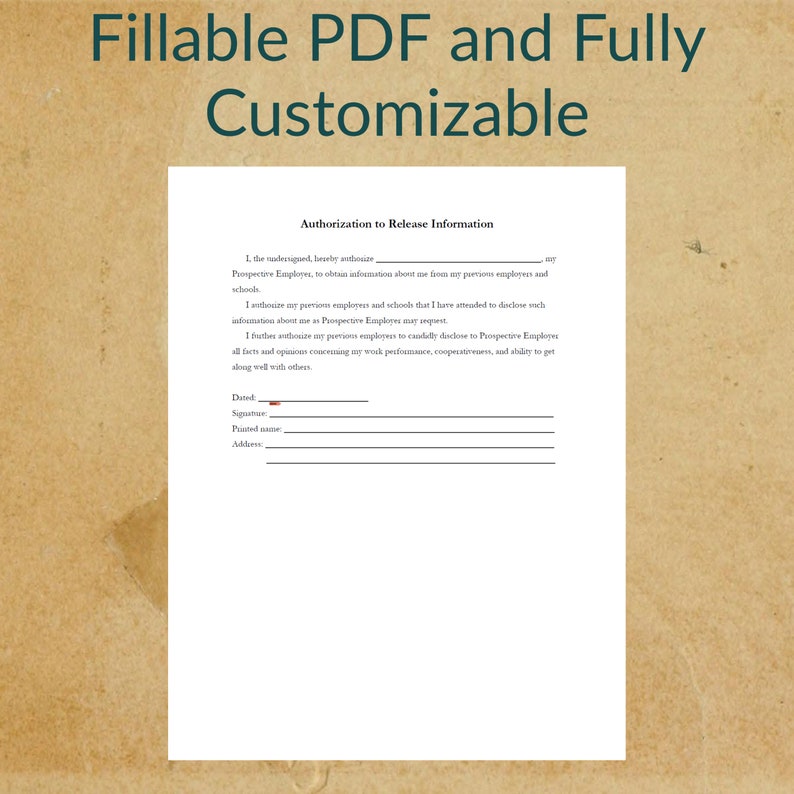 Authorization to Release Information | PDF | Form Fillable | Printer ...