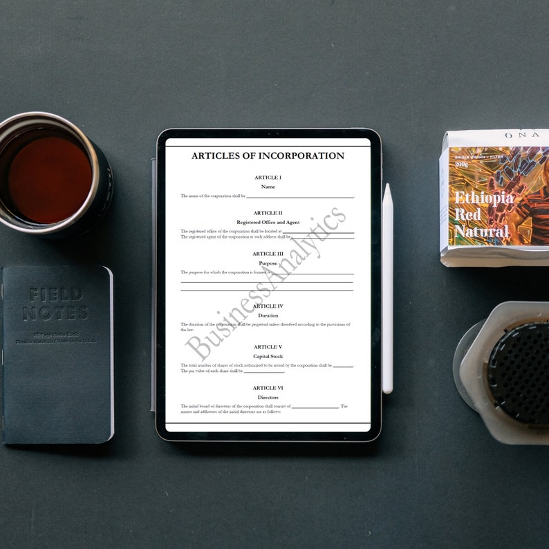 Articles of Incorporation Template | Business Forms | Corporations ...
