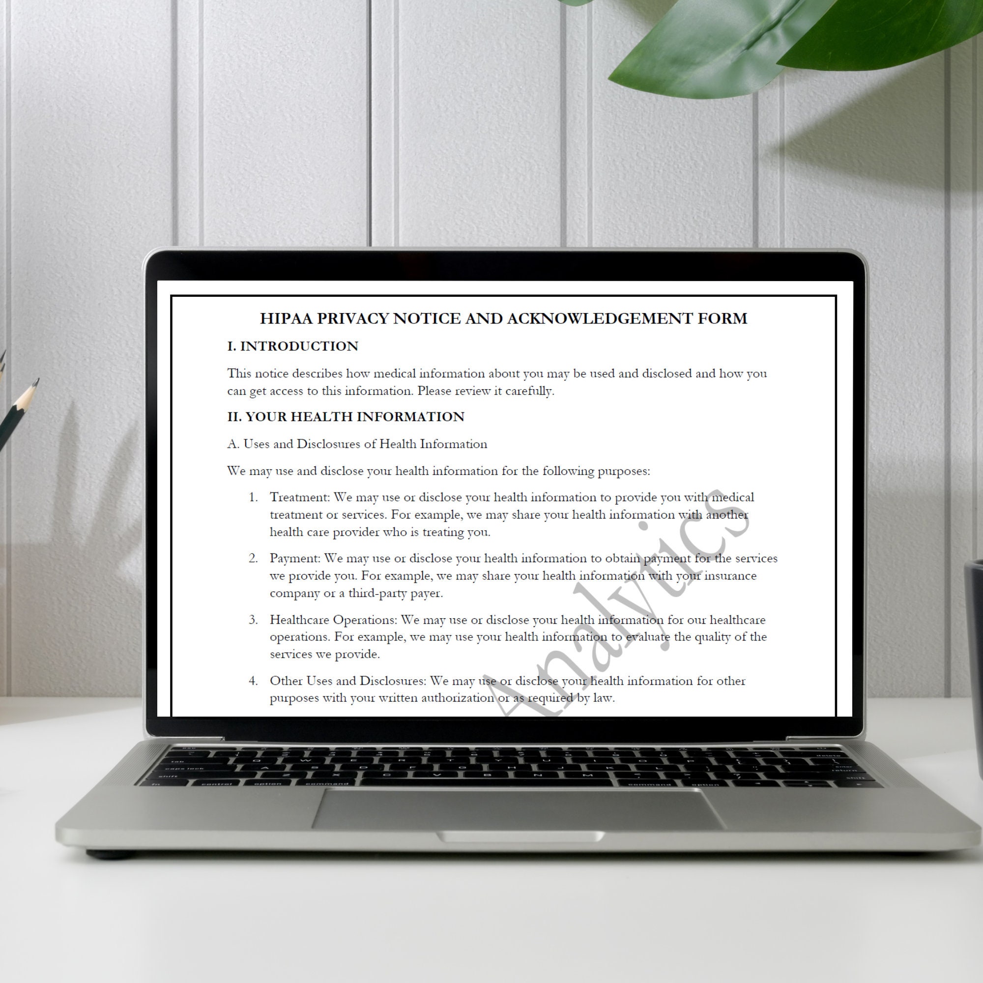 HIPAA Privacy Notice and Acknowledgement Form - Protect Your Patients ...
