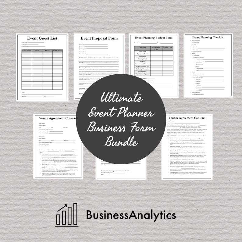 Event Planner Business Form Bundle - Plan & Organize Your Events Like a ...