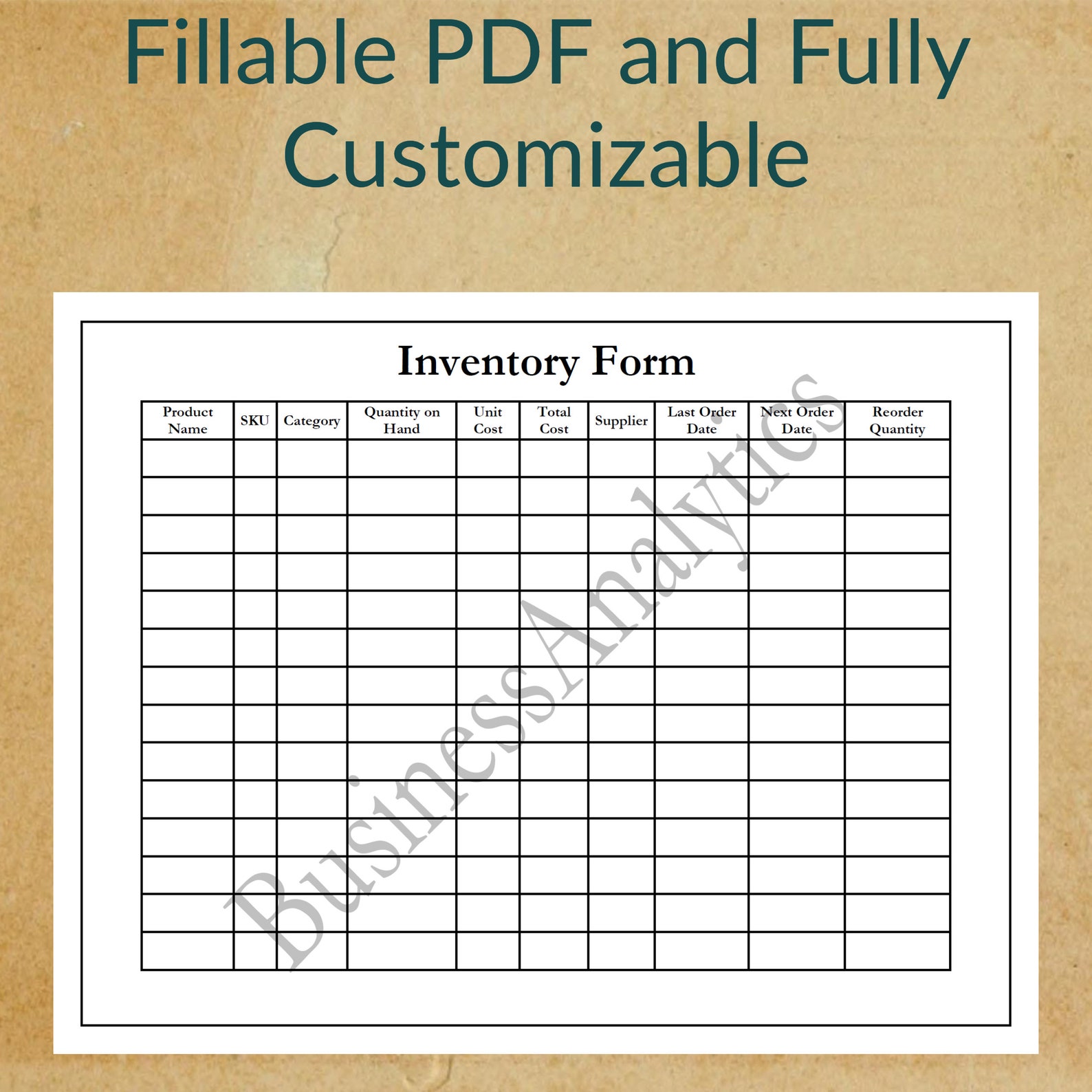 Inventory Form Template Track Your Products Efficiently Streamlined ...