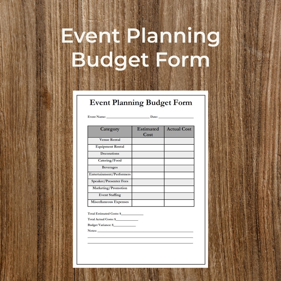 Event Planning Budget Form - Keep Your Event Finances on Track ...