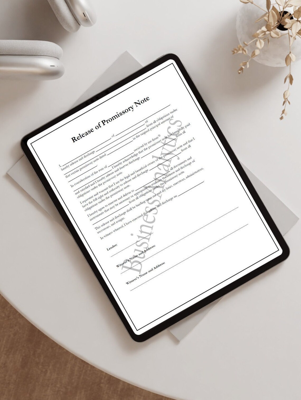 Release of Promissory Note Form Fully Paid and Satisfied - Etsy