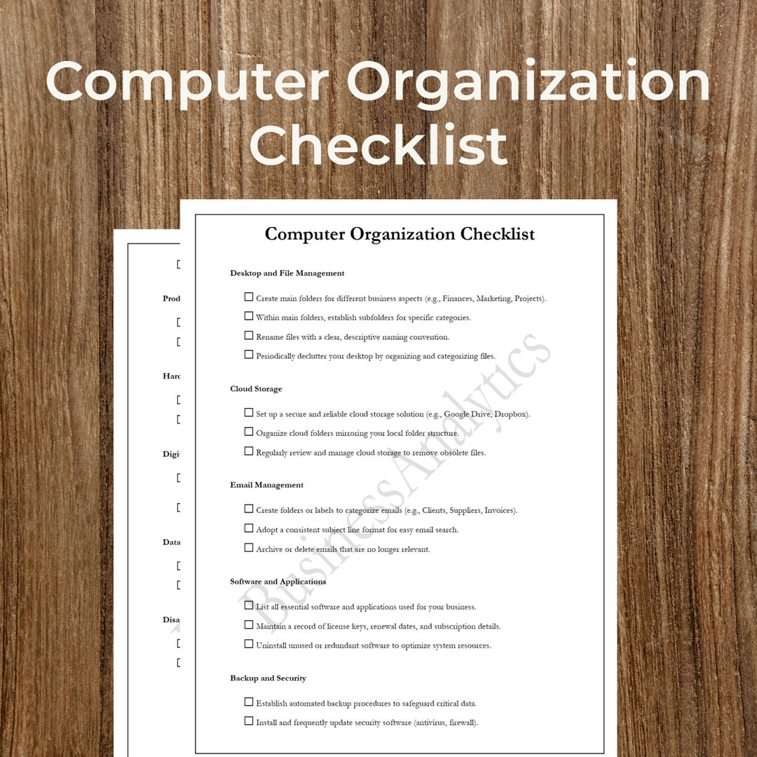Small Business Computer Organization Checklist - How to Organize Your ...