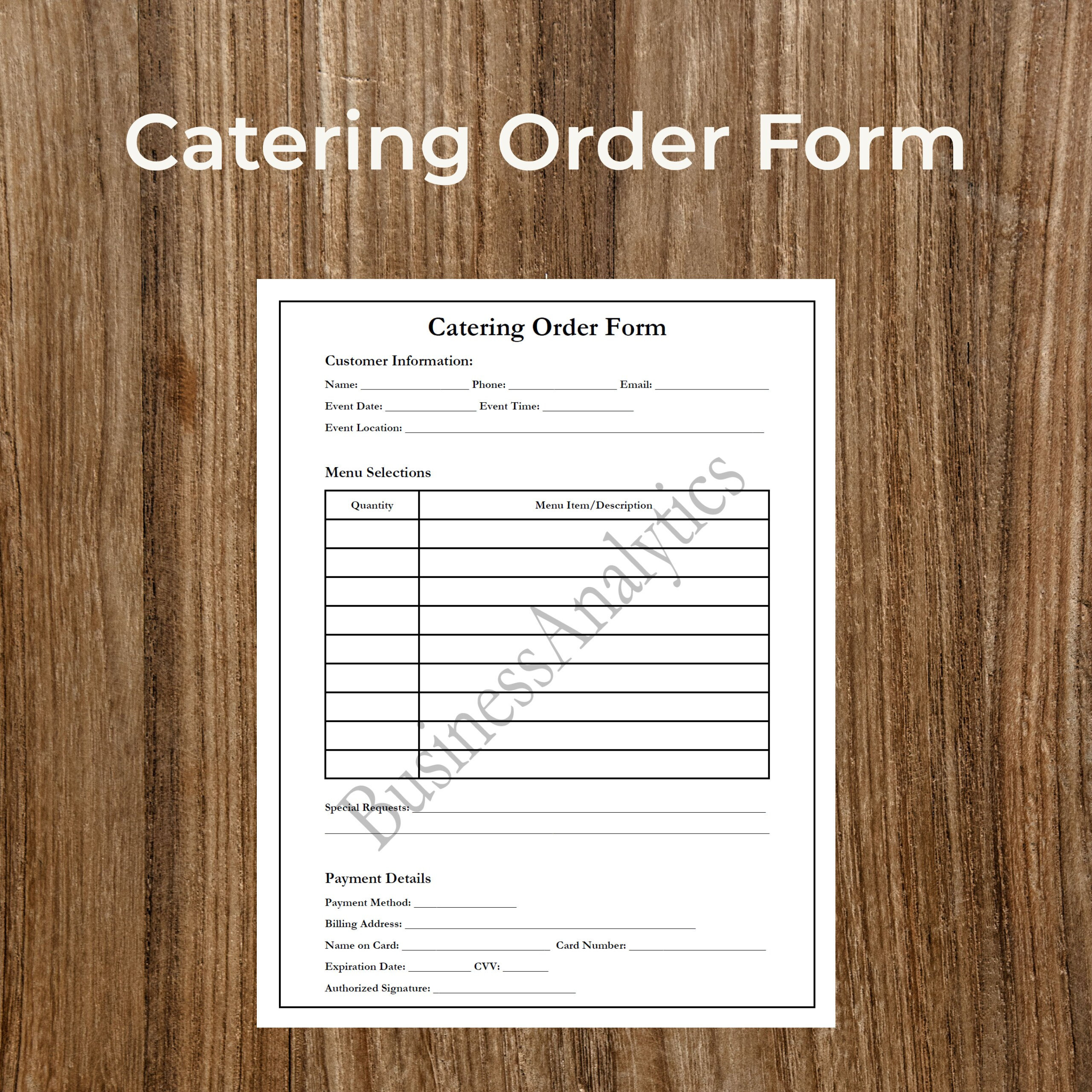 Catering Order Form - How to Keep Customers Coming Back With One Simple ...
