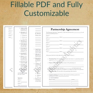 Partnership Agreement | PDF | Form Fillable | Printer Friendly ...