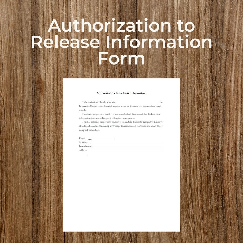 Authorization to Release Information | PDF | Form Fillable | Printer ...