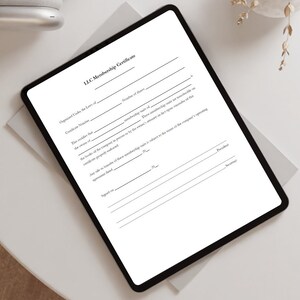 LLC Membership Certificate | A Distinctive Seal of Ownership in Your ...