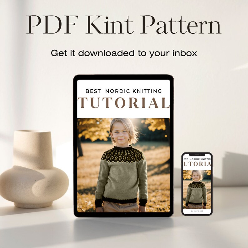 Scandinavian Sweater Knitting Pattern: Nordic Foliage Design (PDF ...