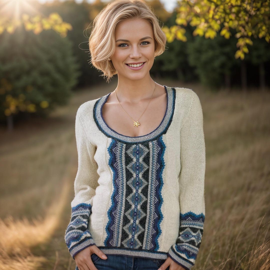 Nordic Fair Isle Sweater Knitting Pattern: Women's Pullover (PDF ...
