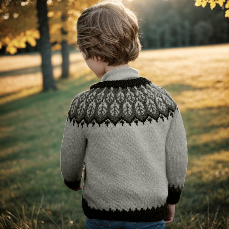 Scandinavian Sweater Knitting Pattern: Nordic Foliage Design (PDF ...