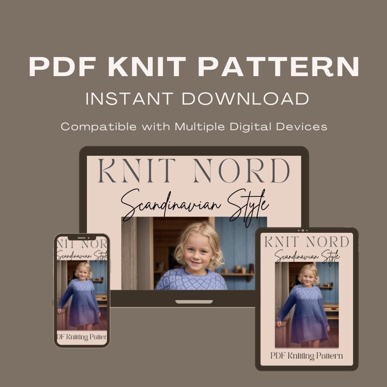 PDF Knit Pattern,knitting Pattern,girls Dress,girls Dress Pattern,dress ...