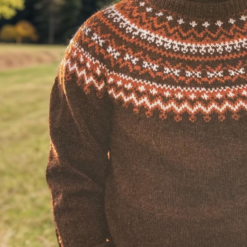 PDF Knitting Pattern,nordic Mens Sweater,scandinavian Yoke,sweater ...