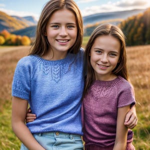 PDF Knitting Pattern,girls Top Pattern,nordic Girls Top,lace Yoke Top ...