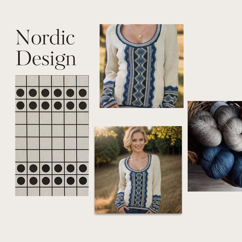 Nordic Fair Isle Sweater Knitting Pattern: Women's Pullover (PDF ...