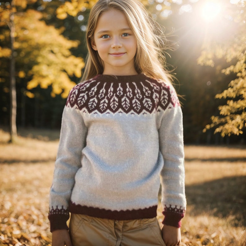 Scandinavian Sweater Knitting Pattern: Nordic Foliage Design (PDF ...