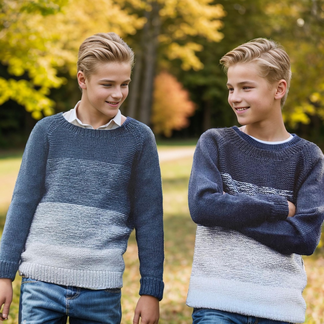 Nordic Teen Sweater Knitting Pattern: Gradient Pullover (PDF Pattern ...