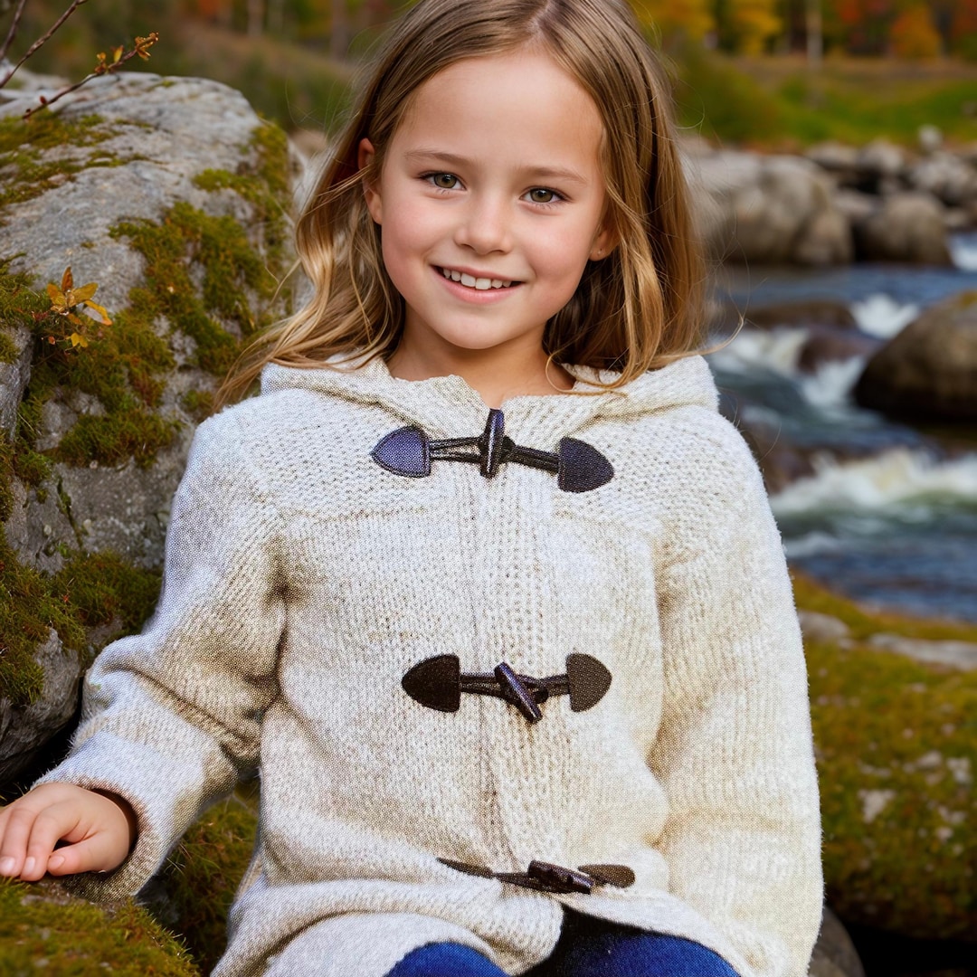 PDF Knit Pattern-nordic Duffle Coat-unisex Children Wool Coat-toggle ...
