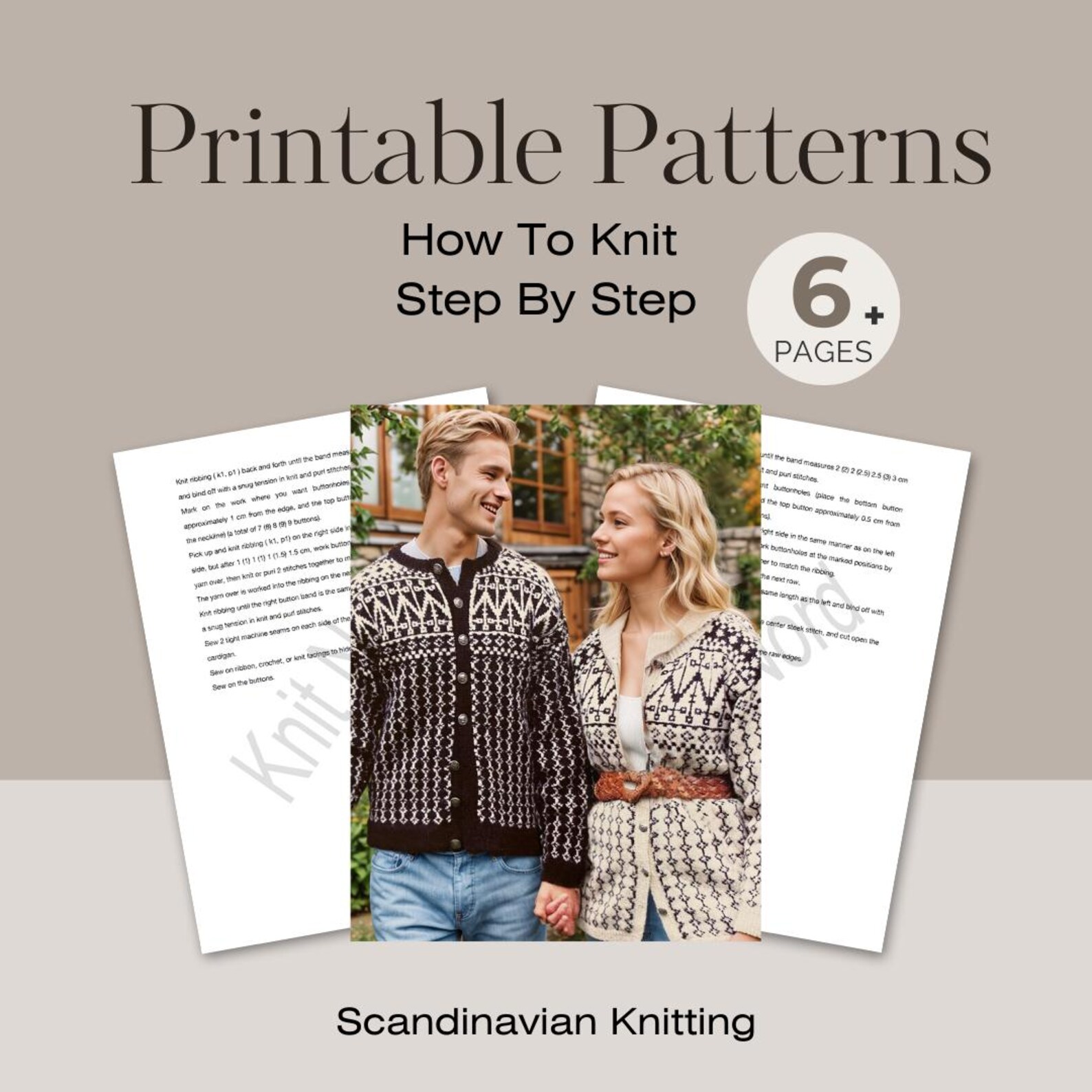 Nordic Couple Cardigan Knitting Pattern: Matching Fair Isle Sweaters ...