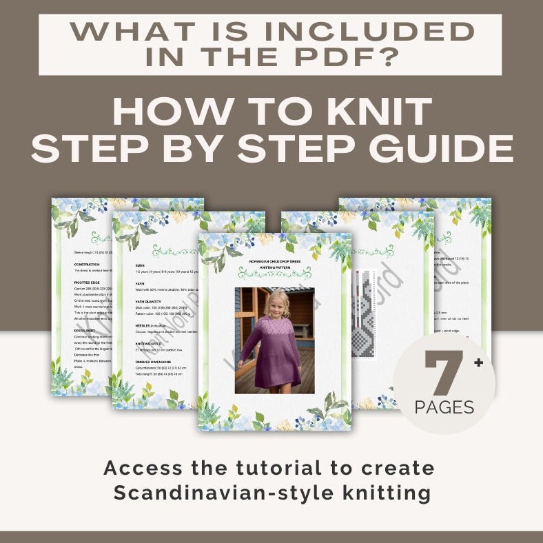 PDF Knit Pattern,knitting Pattern,girls Dress,girls Dress Pattern,dress ...