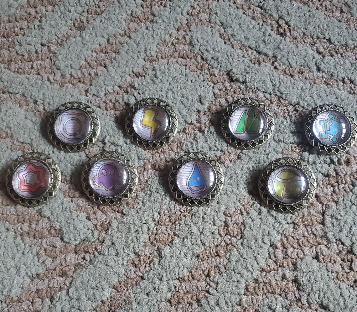 Assorted Paldean Gym Badge Pins 25mm Round, Pokemon Jewelry - Etsy