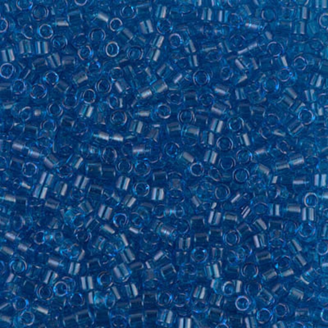 Miyuki 10/0 Delica Beads TRANSPARENT Capri Blue Color 7.2 Grams, Made ...
