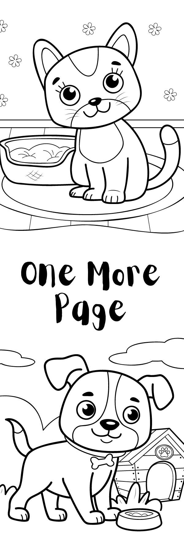 Print and Color Your Own Bookmark! Cats and Dogs Coloring Bookmark - Etsy