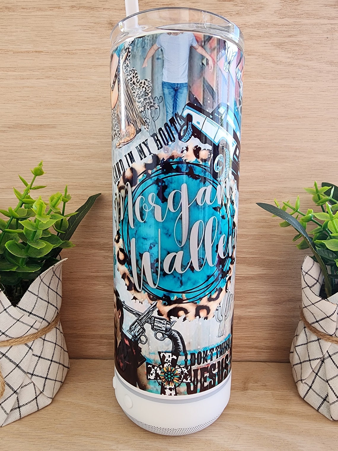 20oz Bluetooth Speaker Tumbler/cup. Collage of Wallen, Wasted on You ...