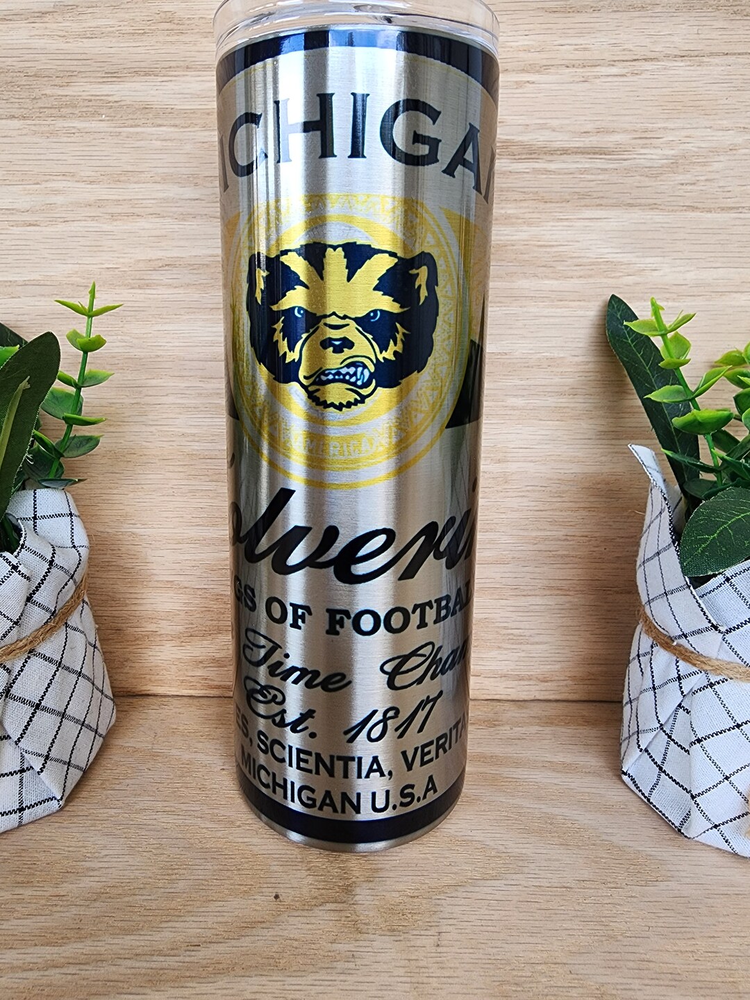 20oz Skinny Tumbler. Wolverines Tumbler. Beer Can/aluminum Can Inspired ...
