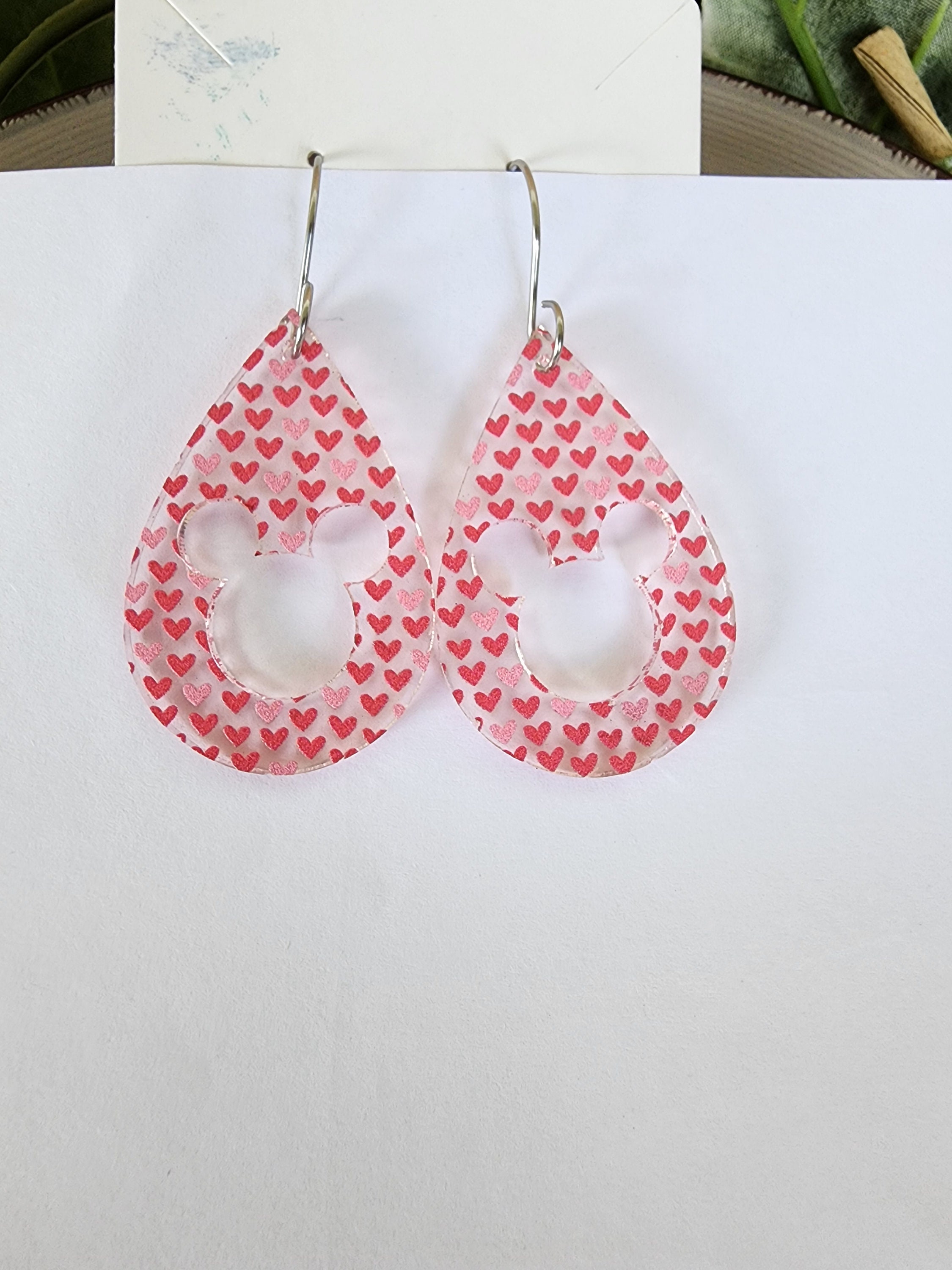 Dangle/drop Micky Maus feste Tropfen Form mit rosa Herz - Etsy.de