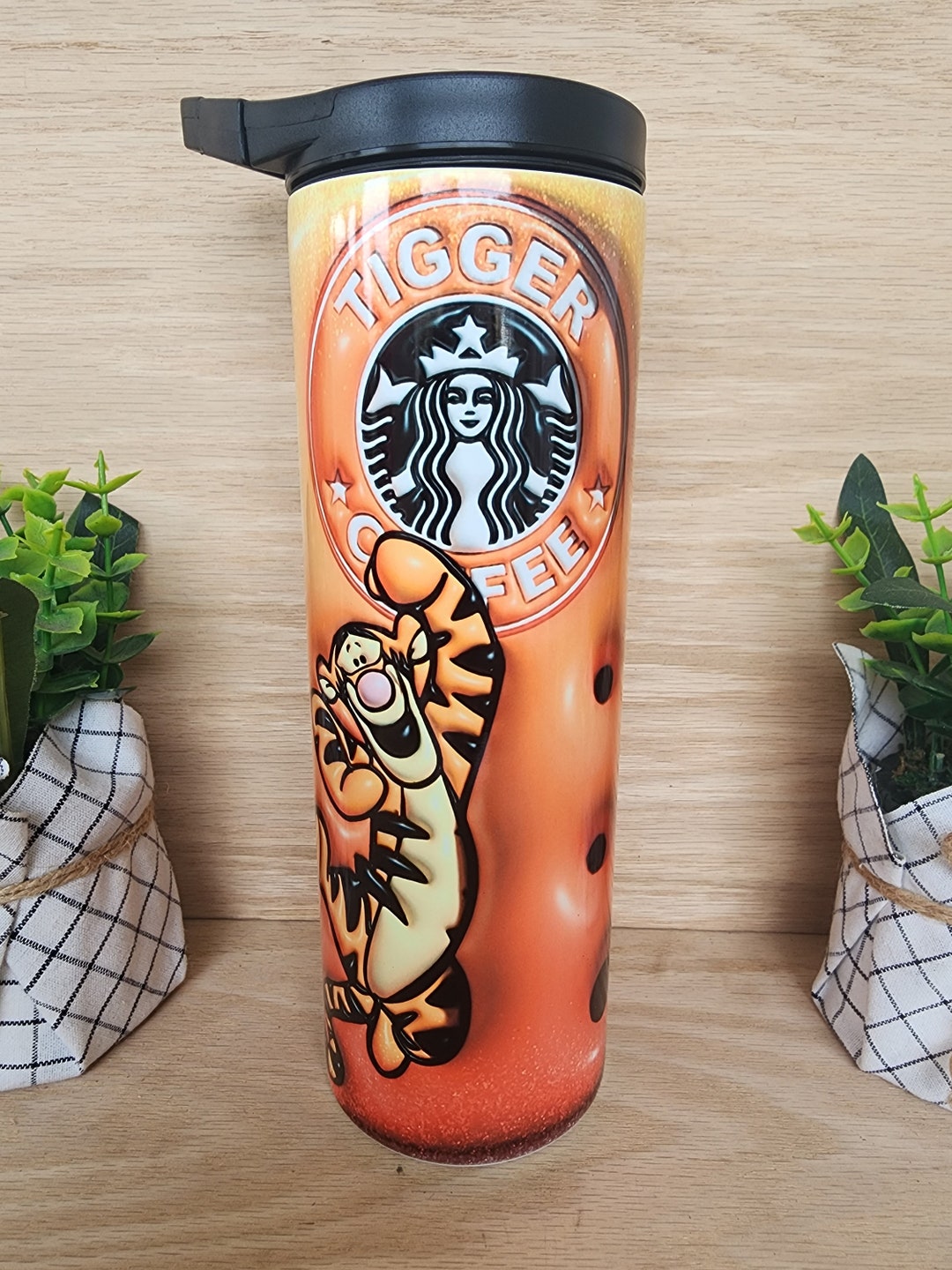 Tumbler/cup. Tigger Coffee Design From Pooh Cartoon. Coffee Lettering ...