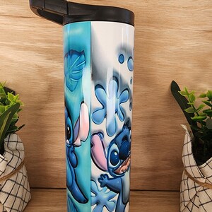 Tumbler/cup. Stitch From Lilo and Stitch Design. With Flowers and Very ...