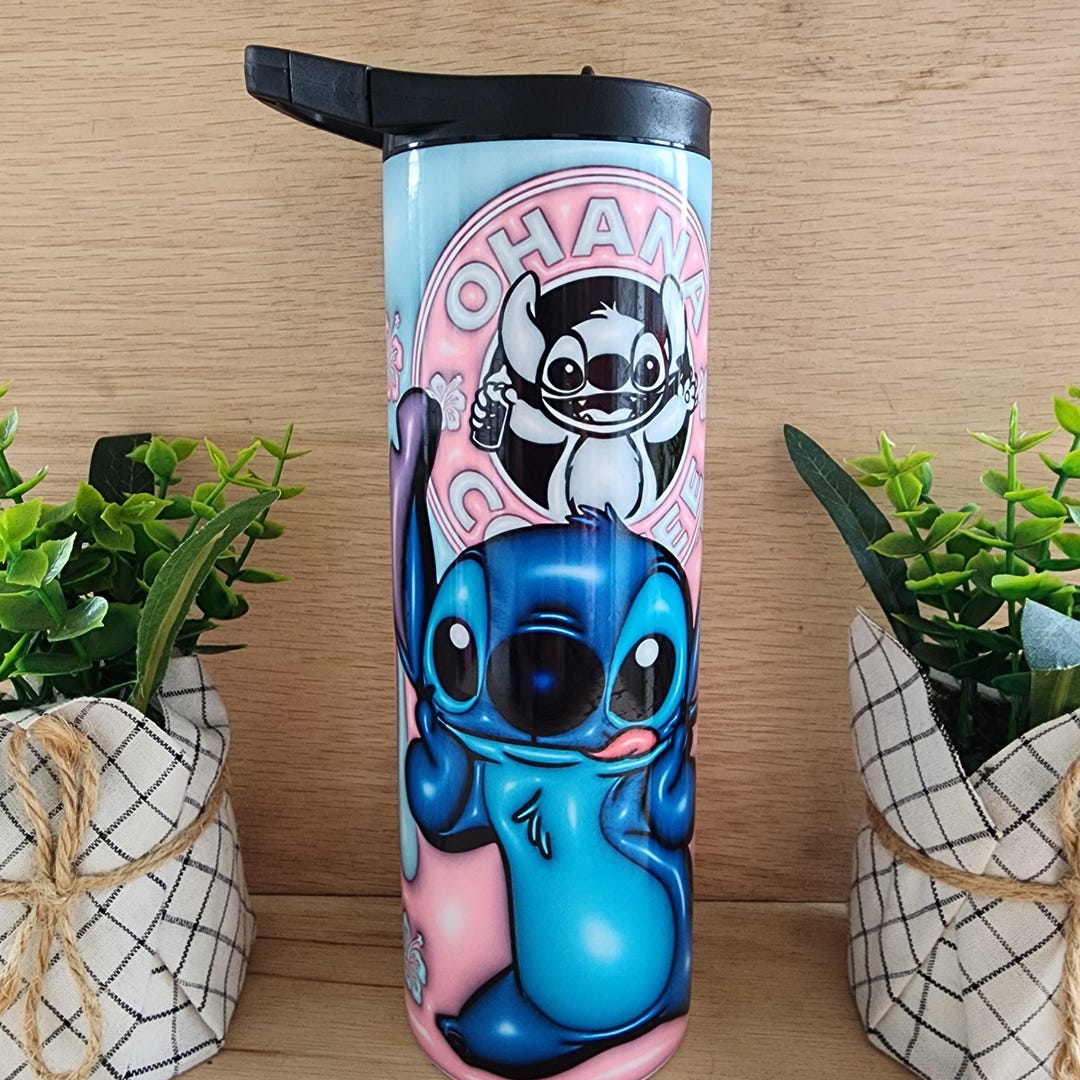 Tumbler/cup. Stitch From Lilo and Stitch Cartoon. Puffy Look With Ohana ...