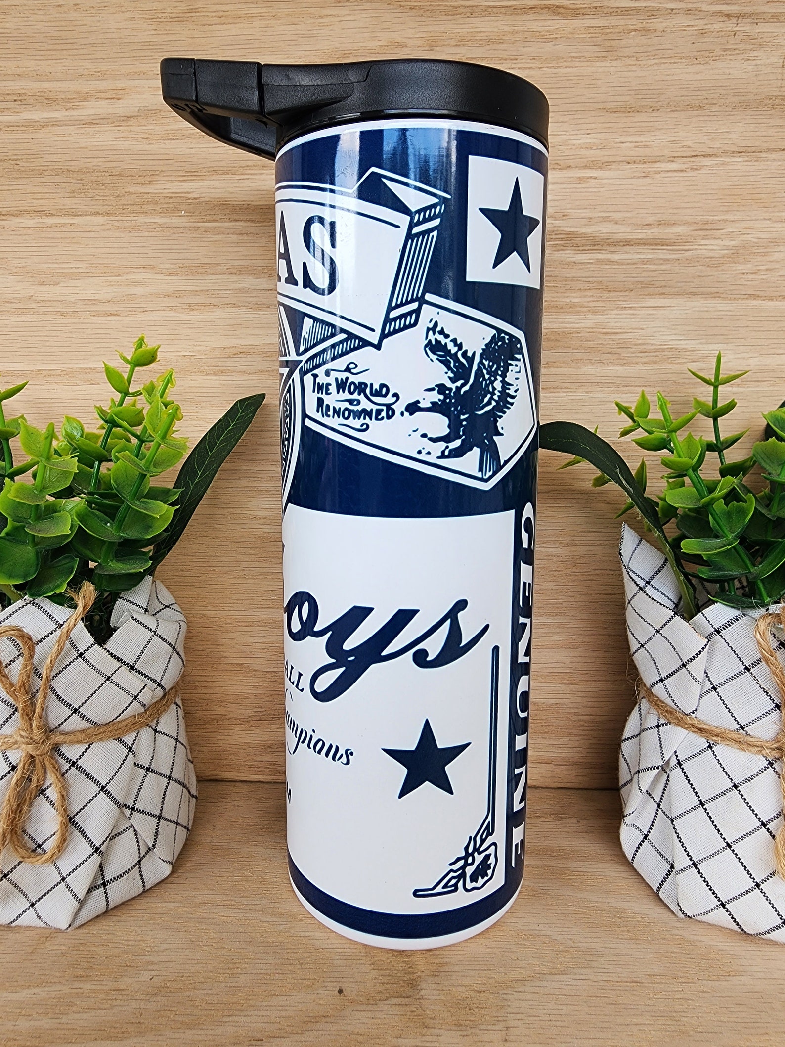 Dallas Cowboys Tumbler, 20oz Stainless Steel Skinny Tumbler With 2 Lids ...