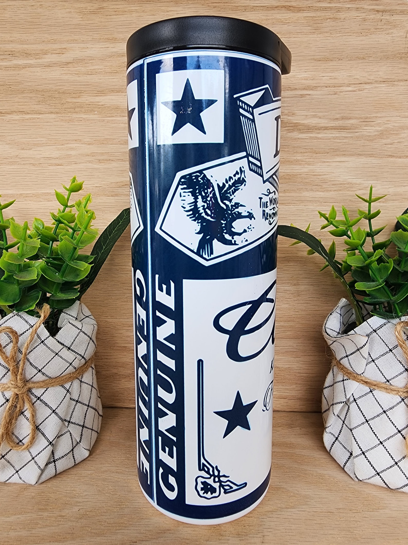 Dallas Cowboys Tumbler, 20oz Stainless Steel Skinny Tumbler With 2 Lids ...