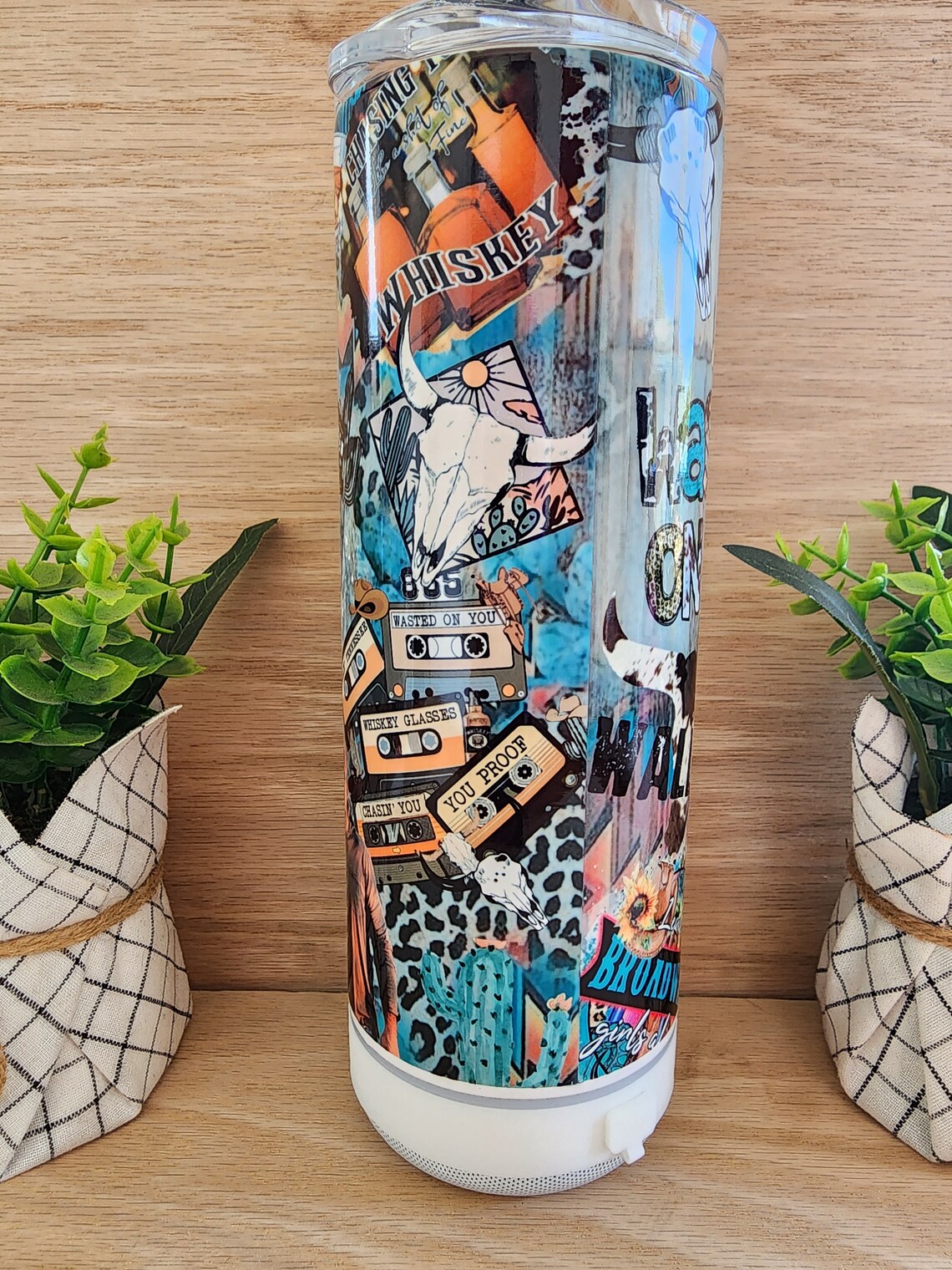 20oz Bluetooth Speaker Tumbler/cup. Collage of Wallen, Wasted on You ...