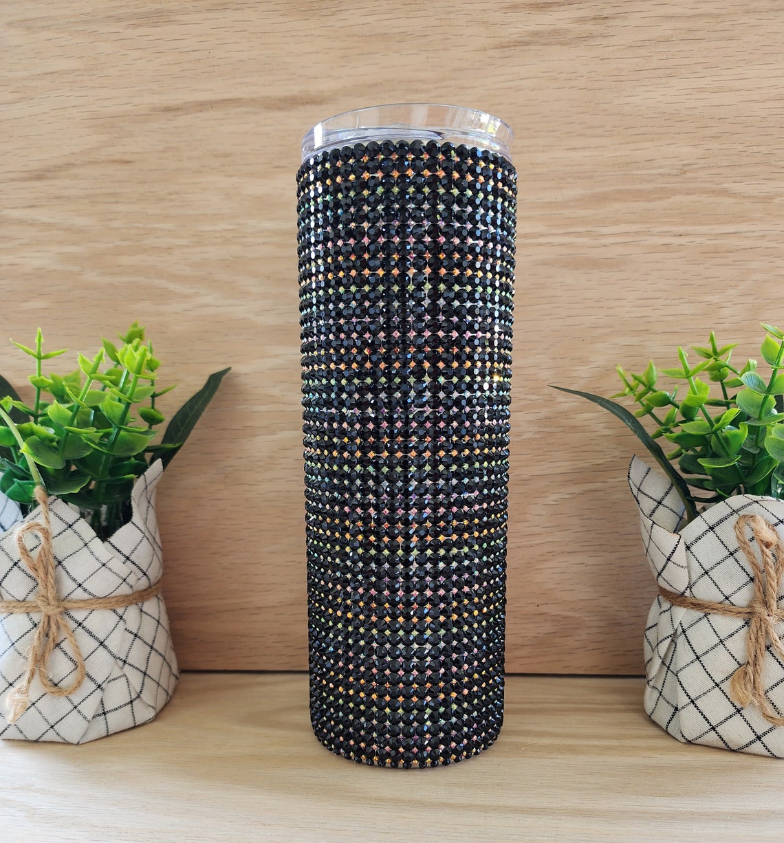 Bling Cup/tumbler 20oz. Premium Cushion Grid. Black With - Etsy