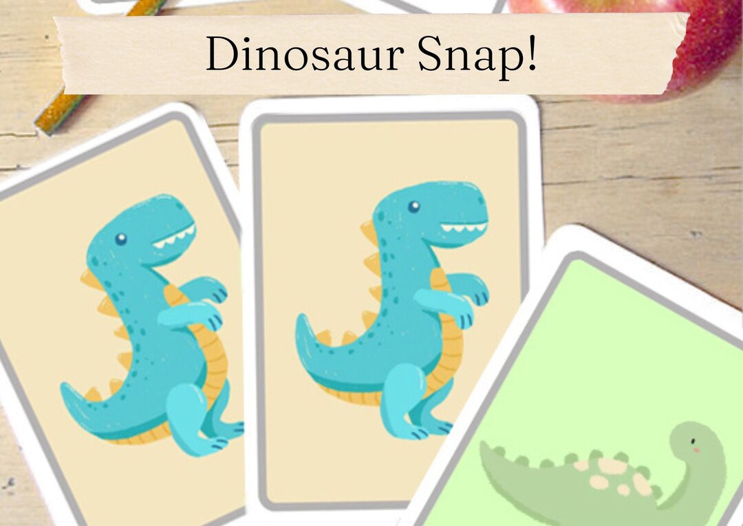Dinosaur Snap Cards Matching / Memory Game for Kids DIGITAL DOWNLOAD ...