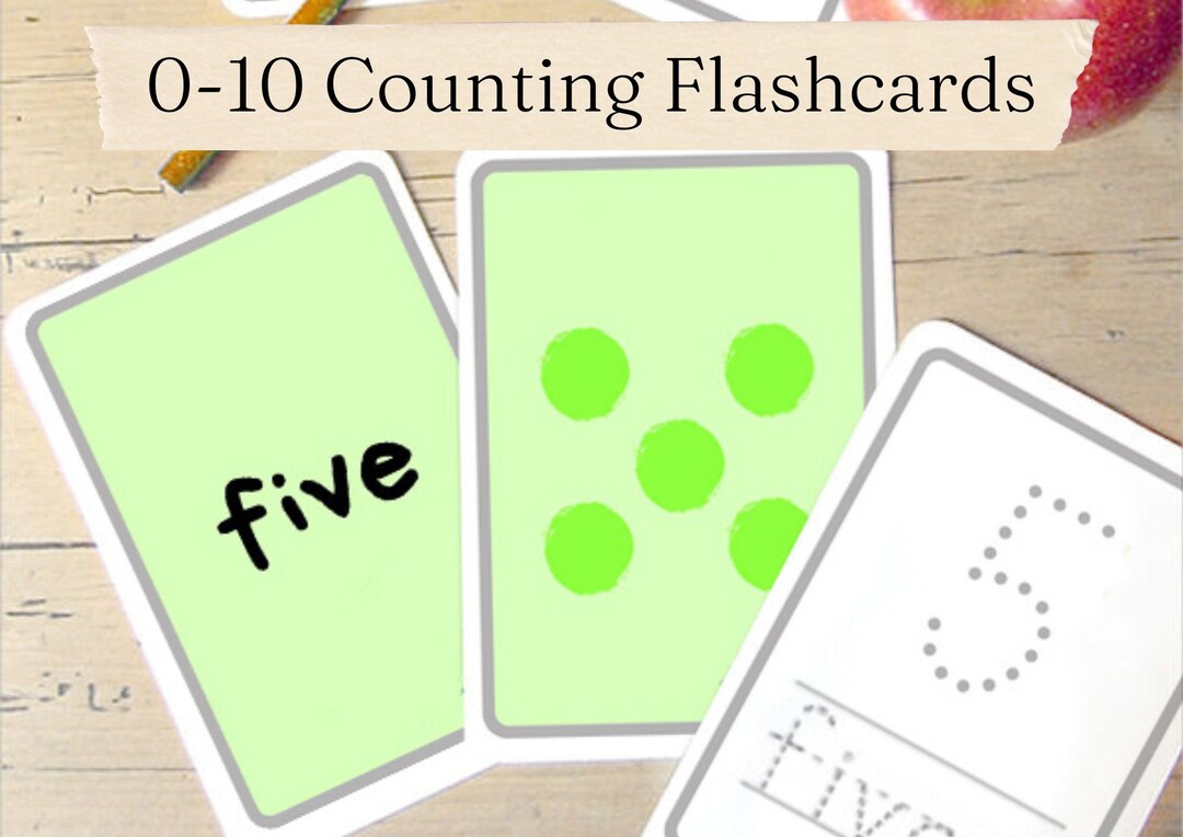 Numbers Flash Cards 0-10, Preschool Counting and Writing Flash Cards ...