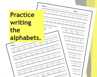 Simple Lowercase Alphabet Tracing Worksheets - Etsy
