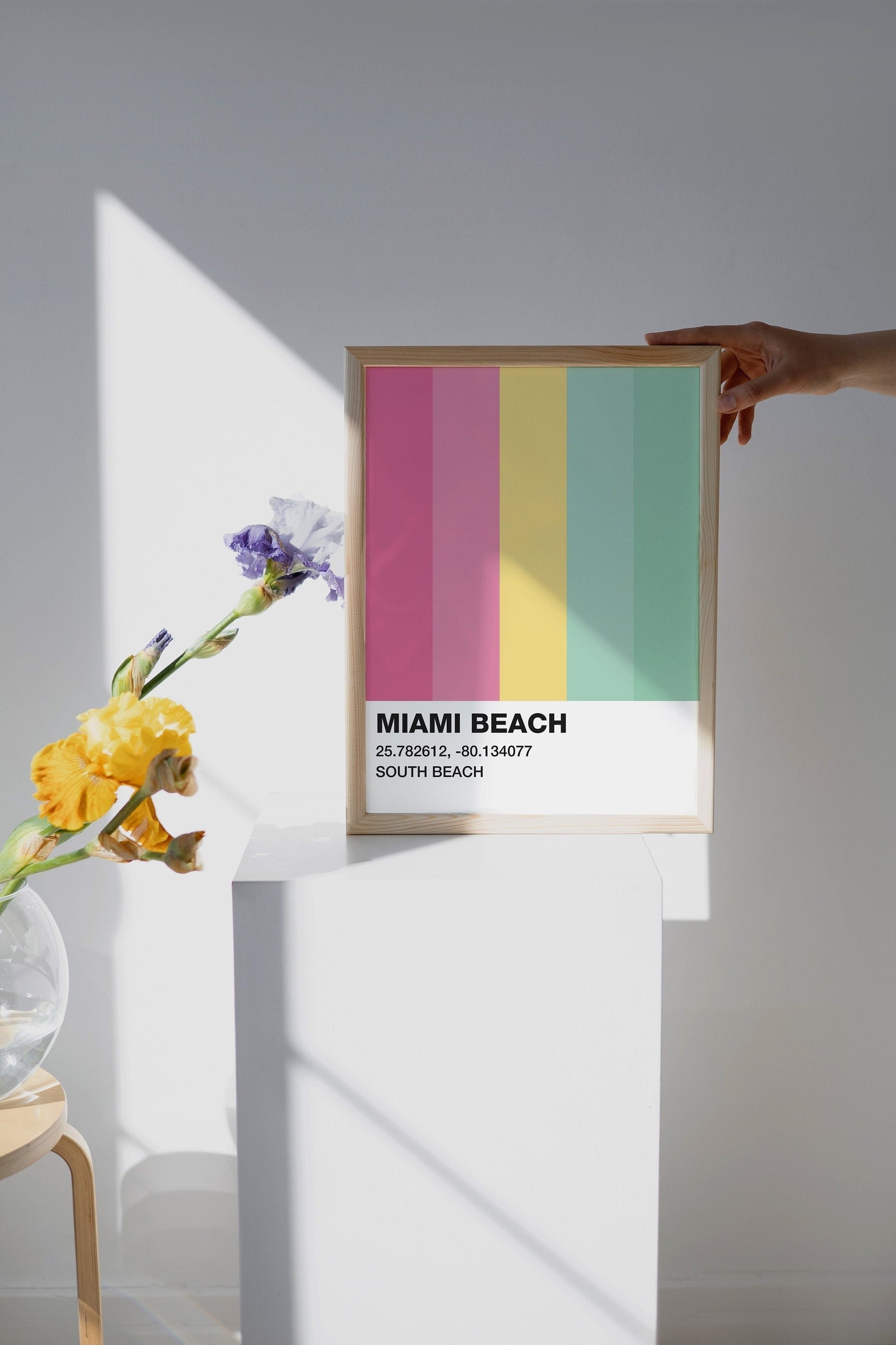 South Beach Miami Beach Pantone Art Print, Miami Art, Apartment Decor ...