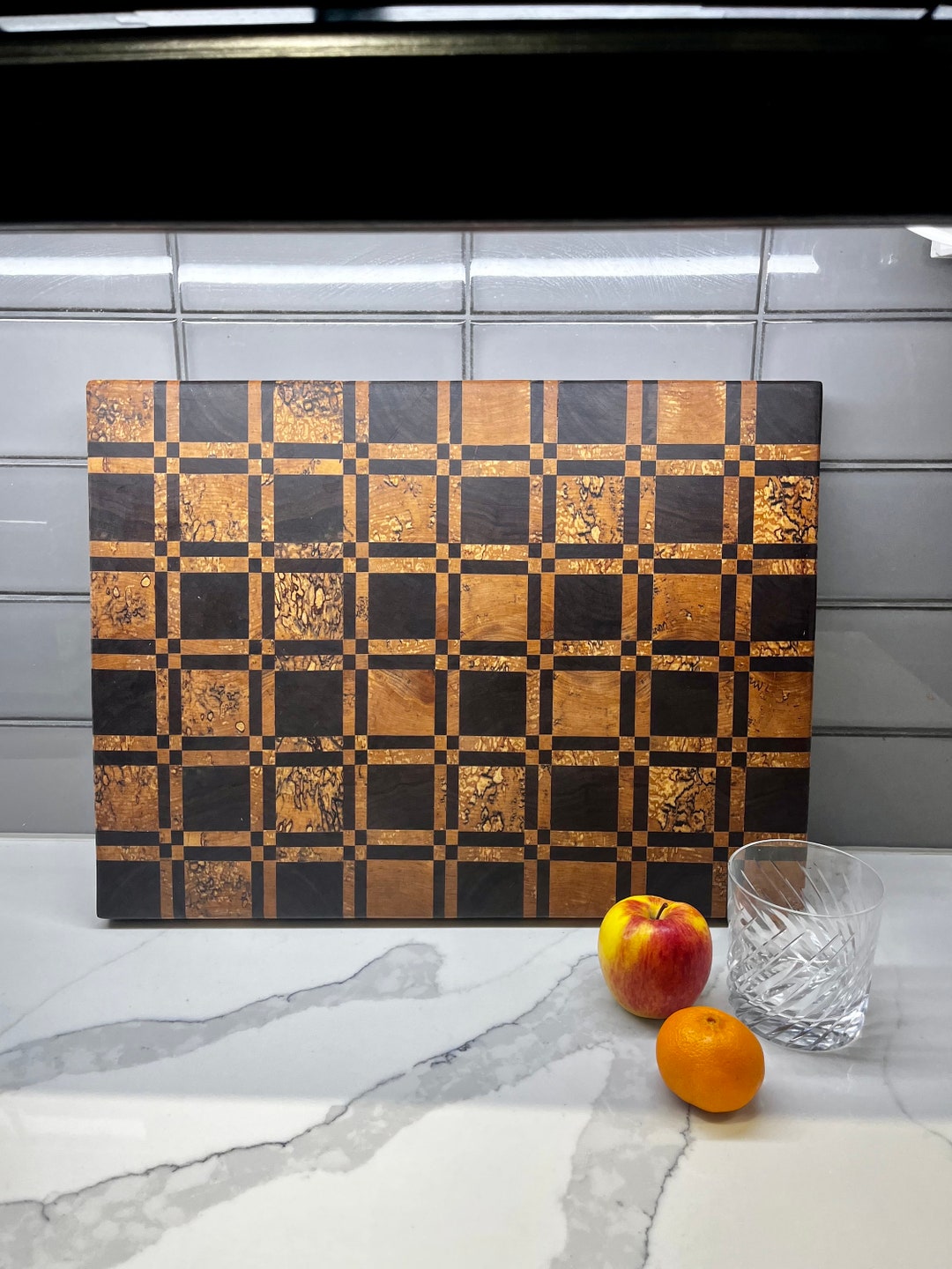 Walnut & Maple End Wood Grain Butcher Block Cutting Board Unique ...