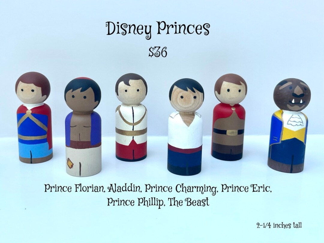 Disney Prince Peg Dolls - Etsy