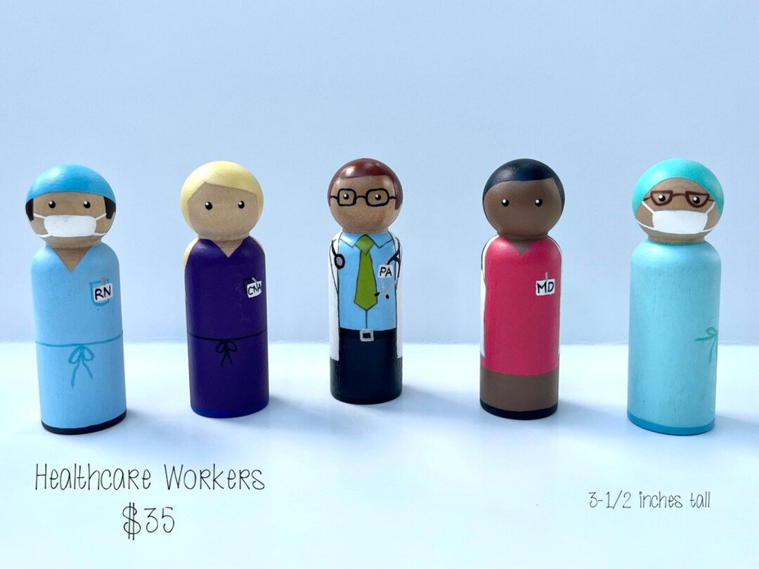 Healthcare Worker Peg Dolls - Etsy