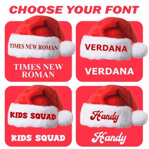 Santa Hat, Holiday Gift, Customizable Personalized Embroidered Hat ...